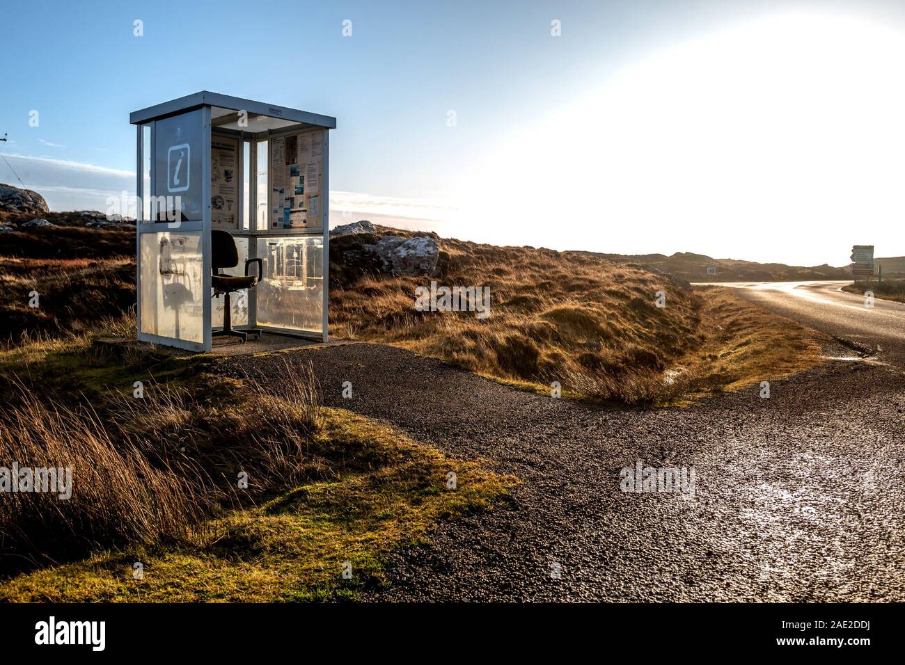 A bus-stop on the Isle of Harris in the Outer Hebrides Stock Photo - Alamy