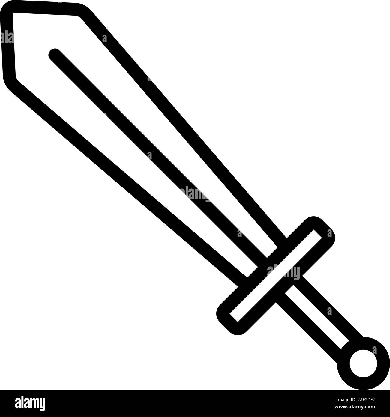 The sword knight is an icon vector. Isolated contour symbol ...