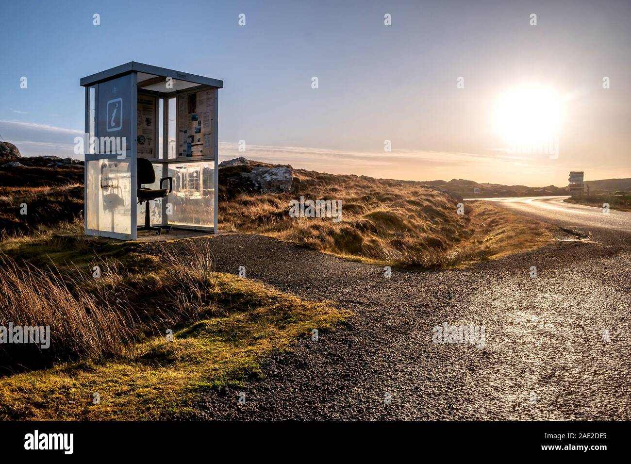 A bus-stop on the Isle of Harris in the Outer Hebrides Stock Photo - Alamy