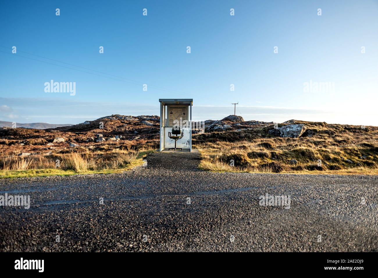 A bus-stop on the Isle of Harris in the Outer Hebrides Stock Photo - Alamy