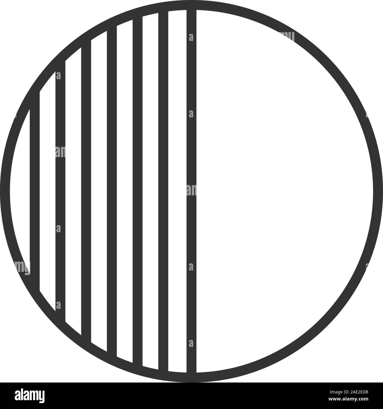 Half abstract metaphor linear icon. Thin line illustration. Halved ...