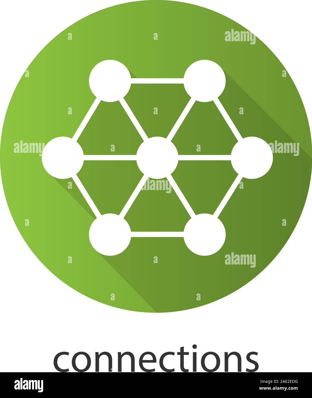 Connections flat design long shadow icon. Interrelation abstract ...