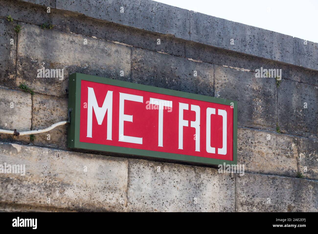 Metro red sign in Paris, France Stock Photo - Alamy
