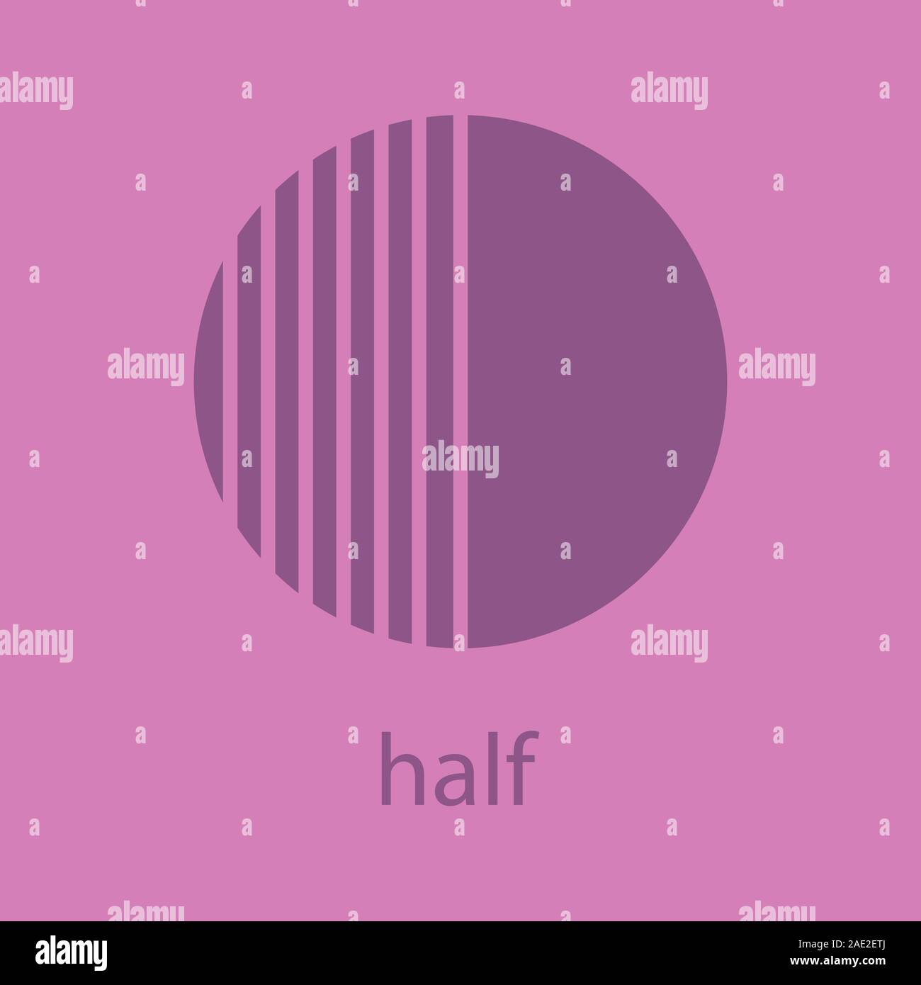 Half glyph color icon. Silhouette symbol. Half hatched abstract ...