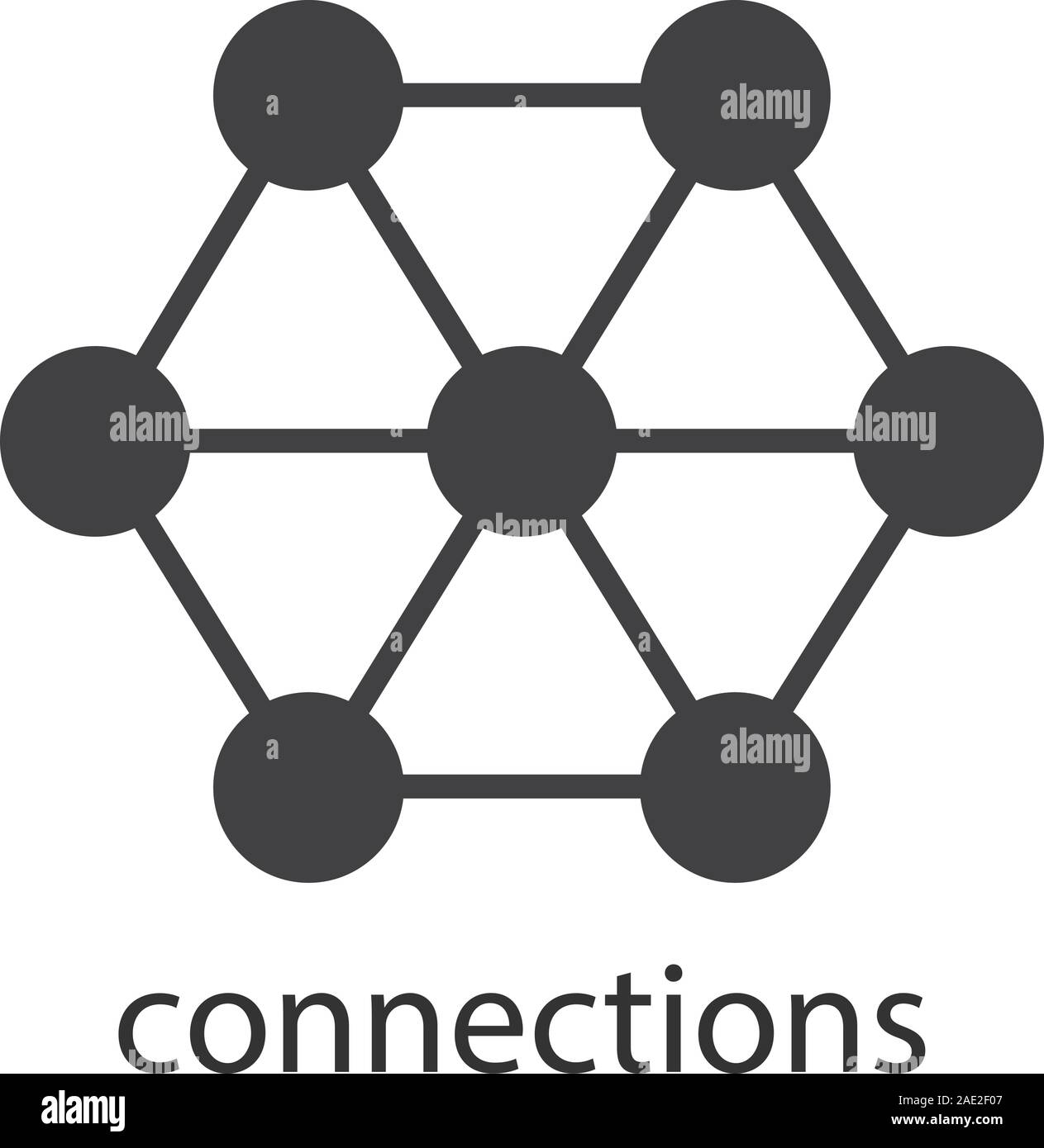 Connections glyph icon. Silhouette symbol. Interrelation abstract ...