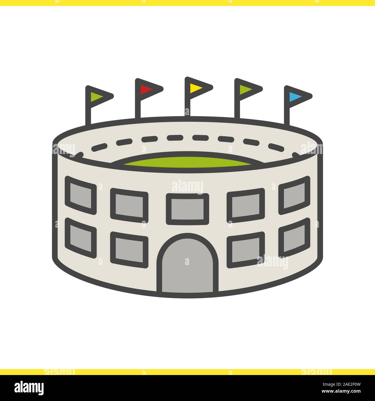 Stadium building color icon. Sport arena. Isolated vector illustration ...