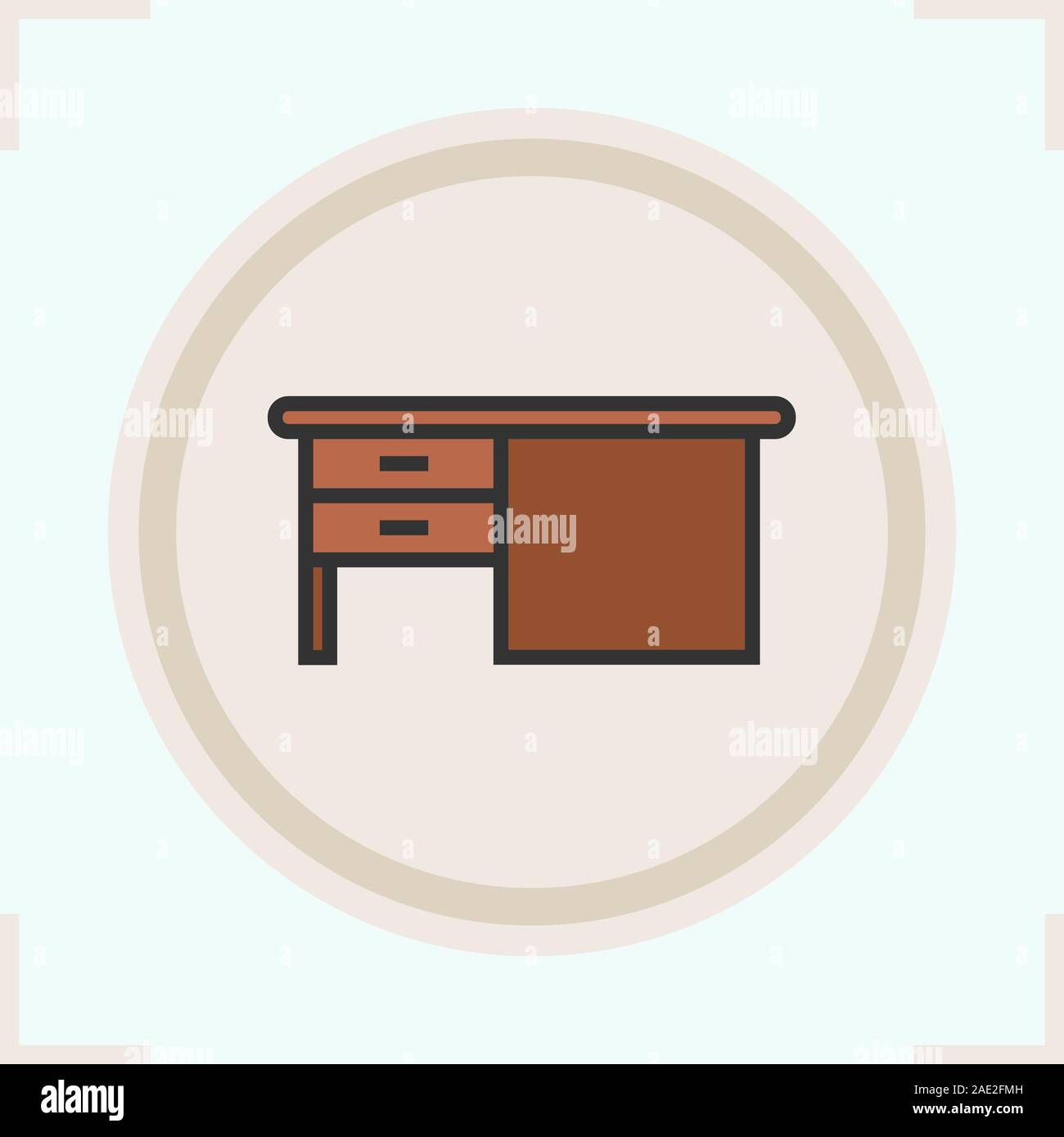 Writing desk color icon. Isolated vector illustration Stock Vector ...