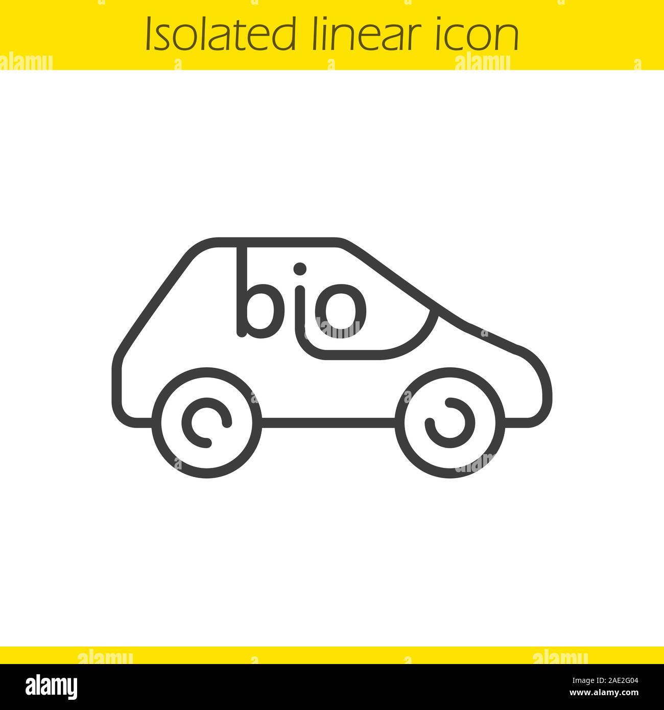 Bio car linear icon. Thin line illustration. Eco friendly automobile ...