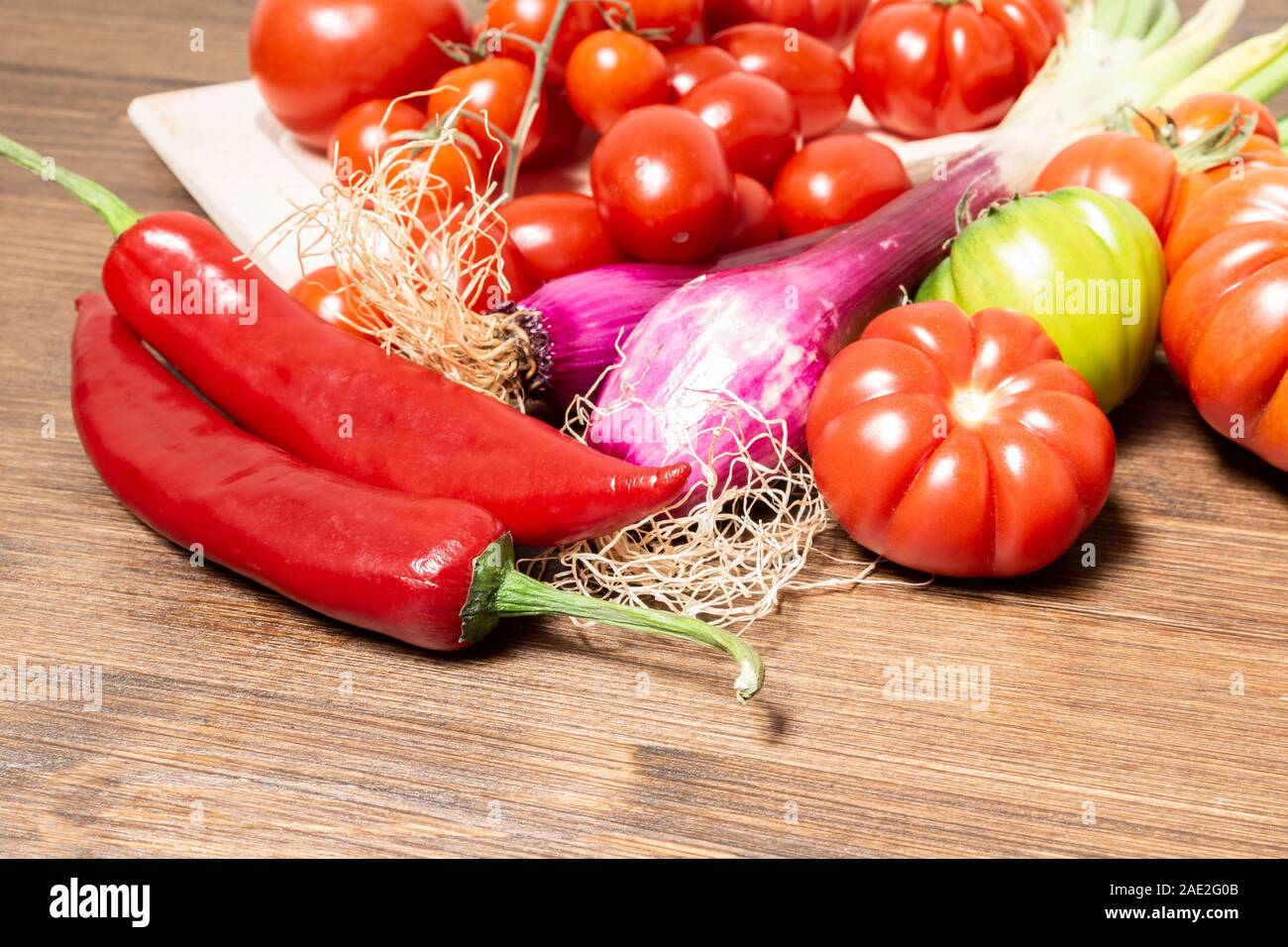 Closeup of various types of vegetables from Italy, typical of the ...
