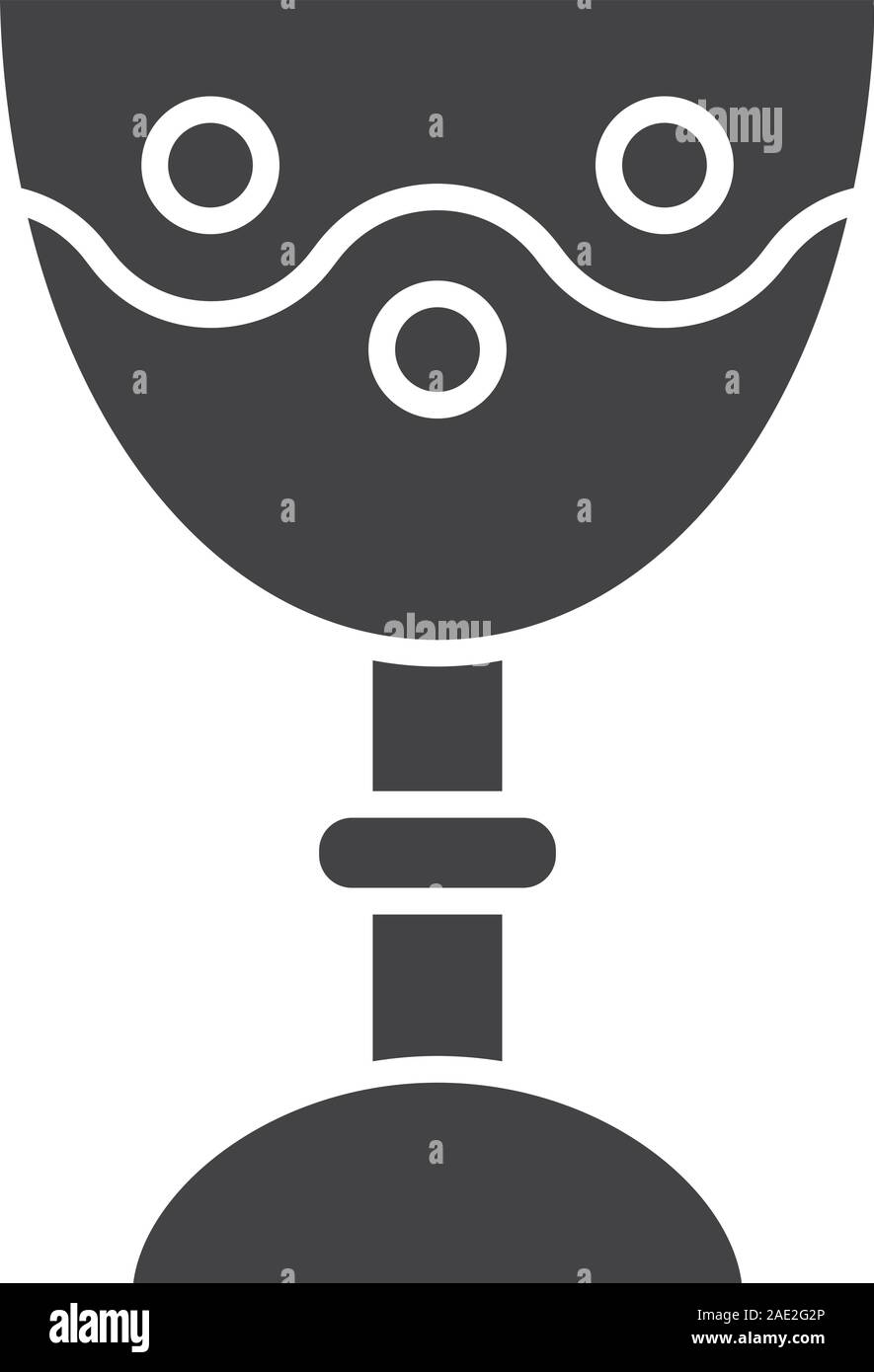 Church goblet glyph icon. Chalice silhouette symbol. Holy water bowl ...