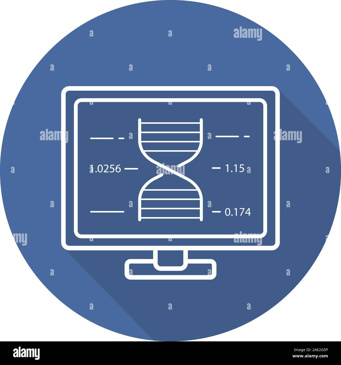 Laboratory computer flat linear long shadow icon. Science project ...