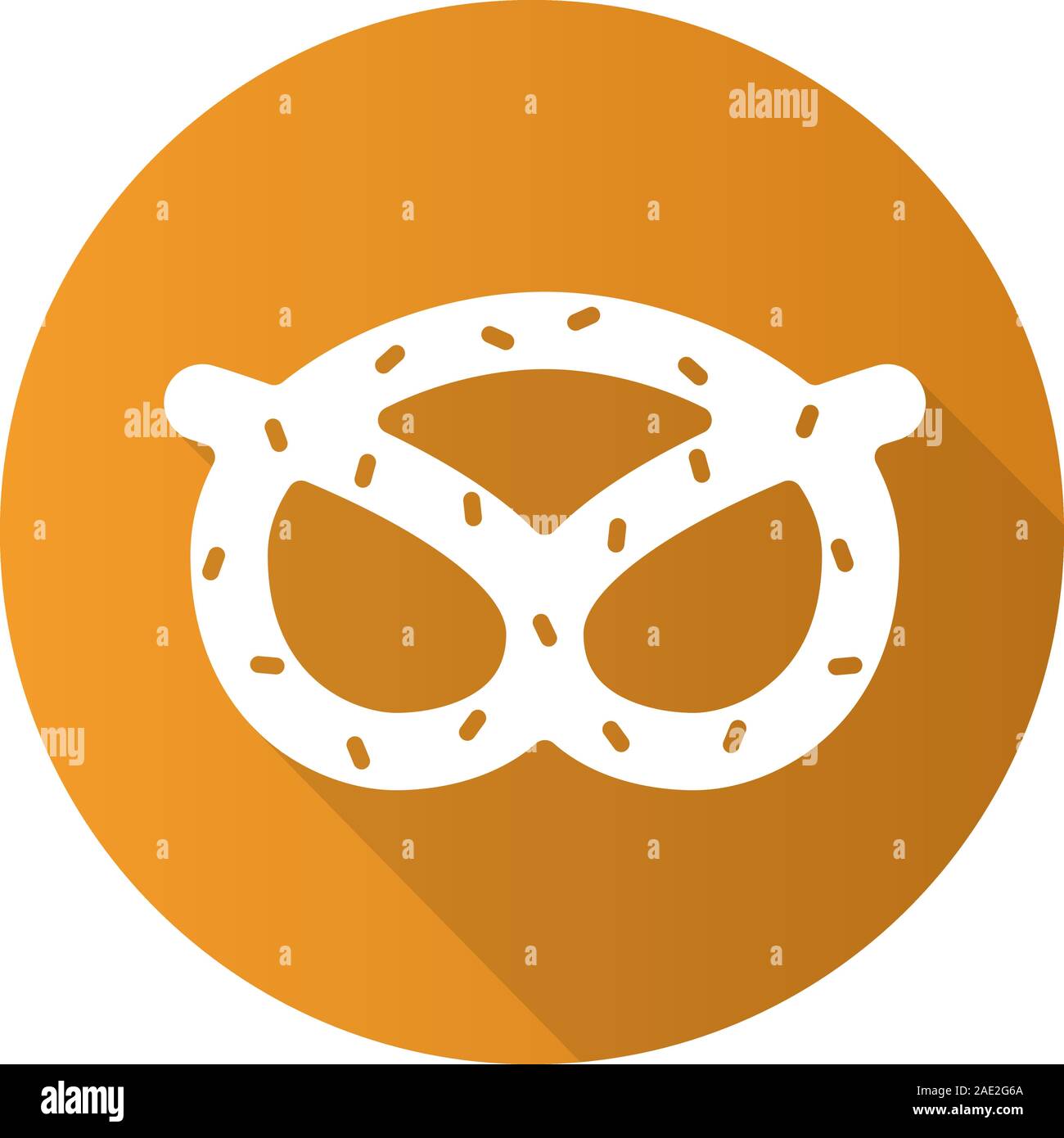 Pretzel flat design long shadow icon. Oktoberfest brezel. Vector ...