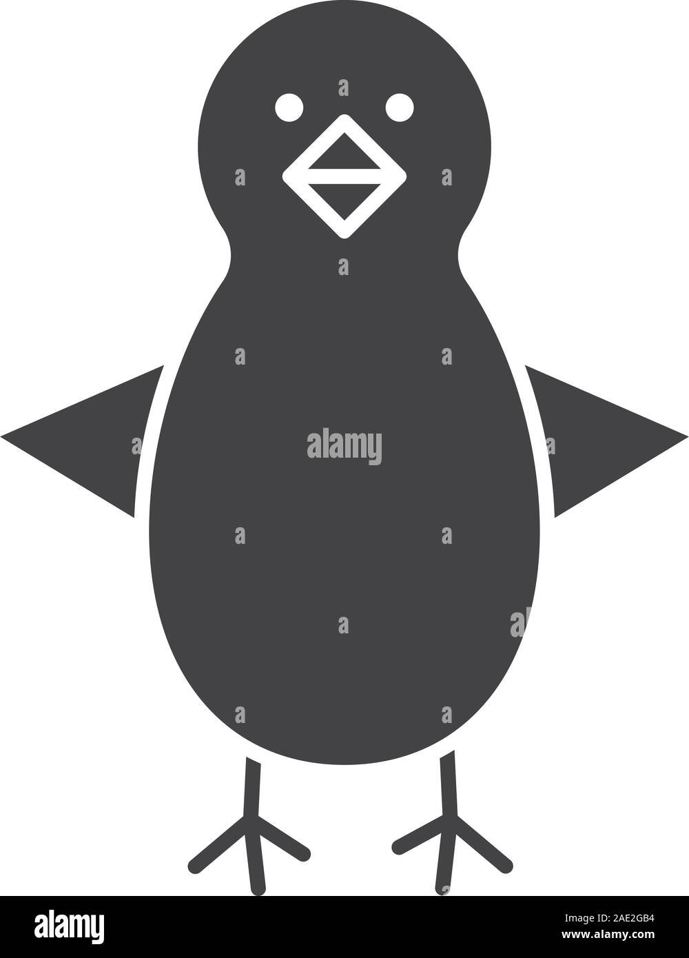 Chicken glyph icon. Silhouette symbol. Nestling. Negative space. Vector ...