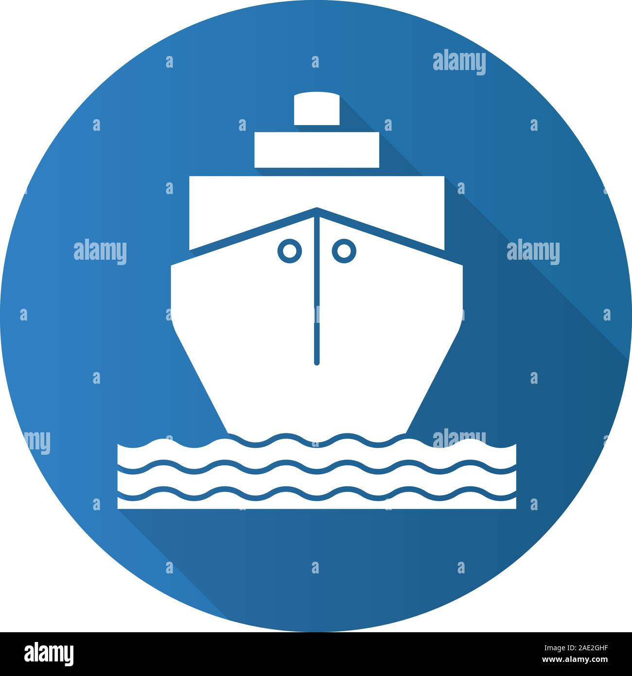 Cruise ship flat design long shadow icon. Shipping tanker. Vector ...