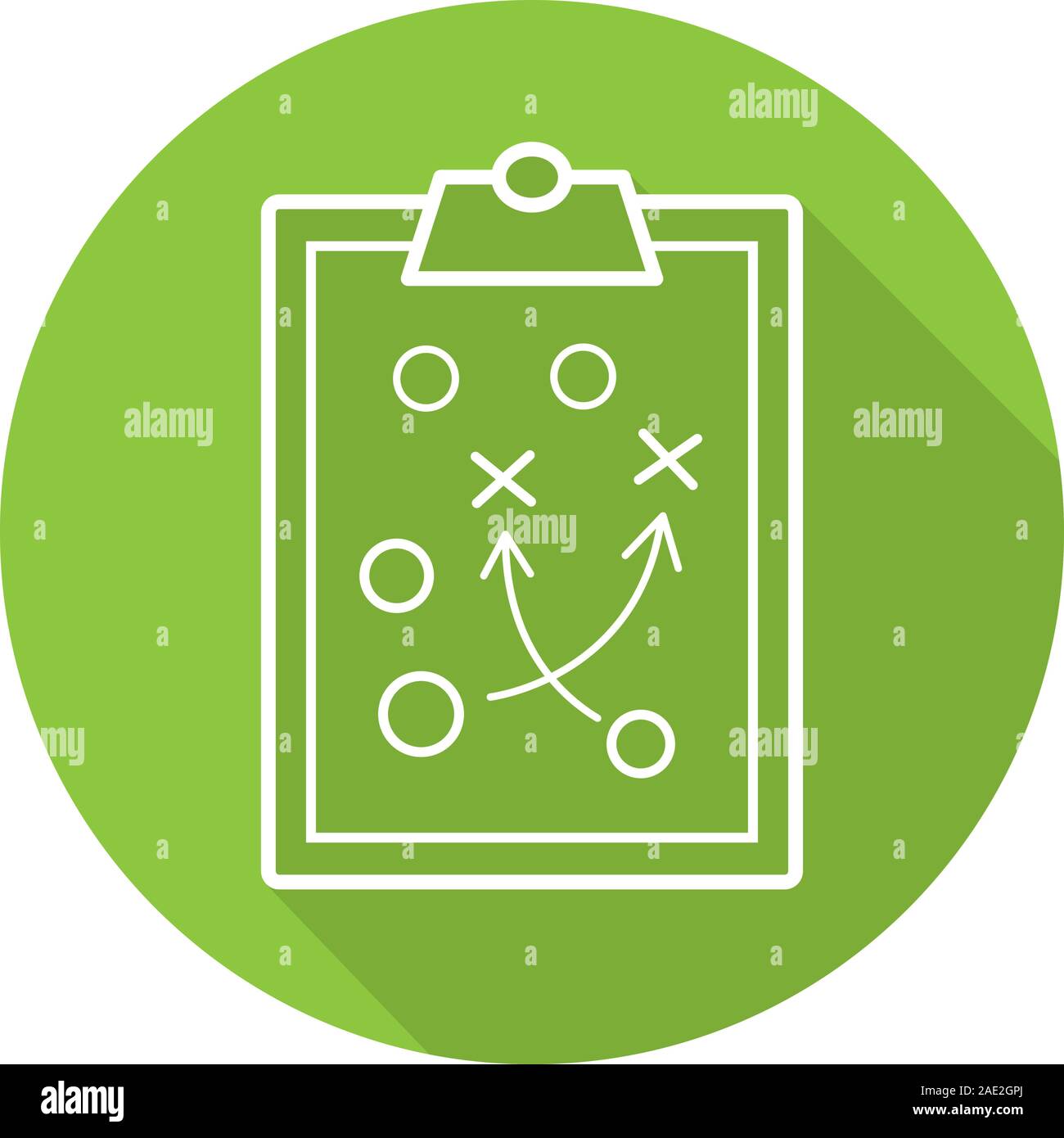 Clipboard game plan. Flat linear long shadow icon. Sport game strategy ...