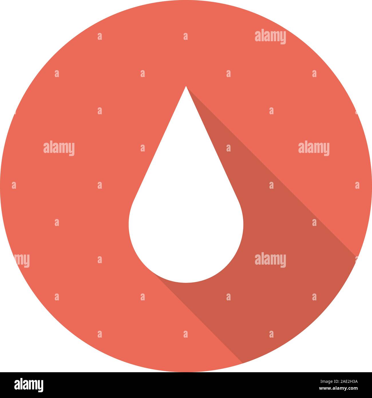 Blood drop flat design long shadow icon. Blood donation or transfusion ...