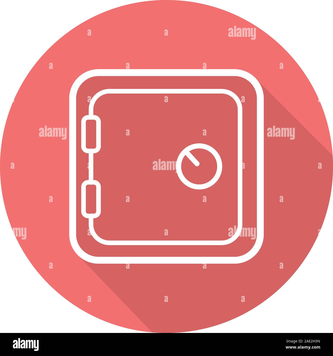 Bank vault flat linear long shadow icon. Safe deposit box. Vector line ...