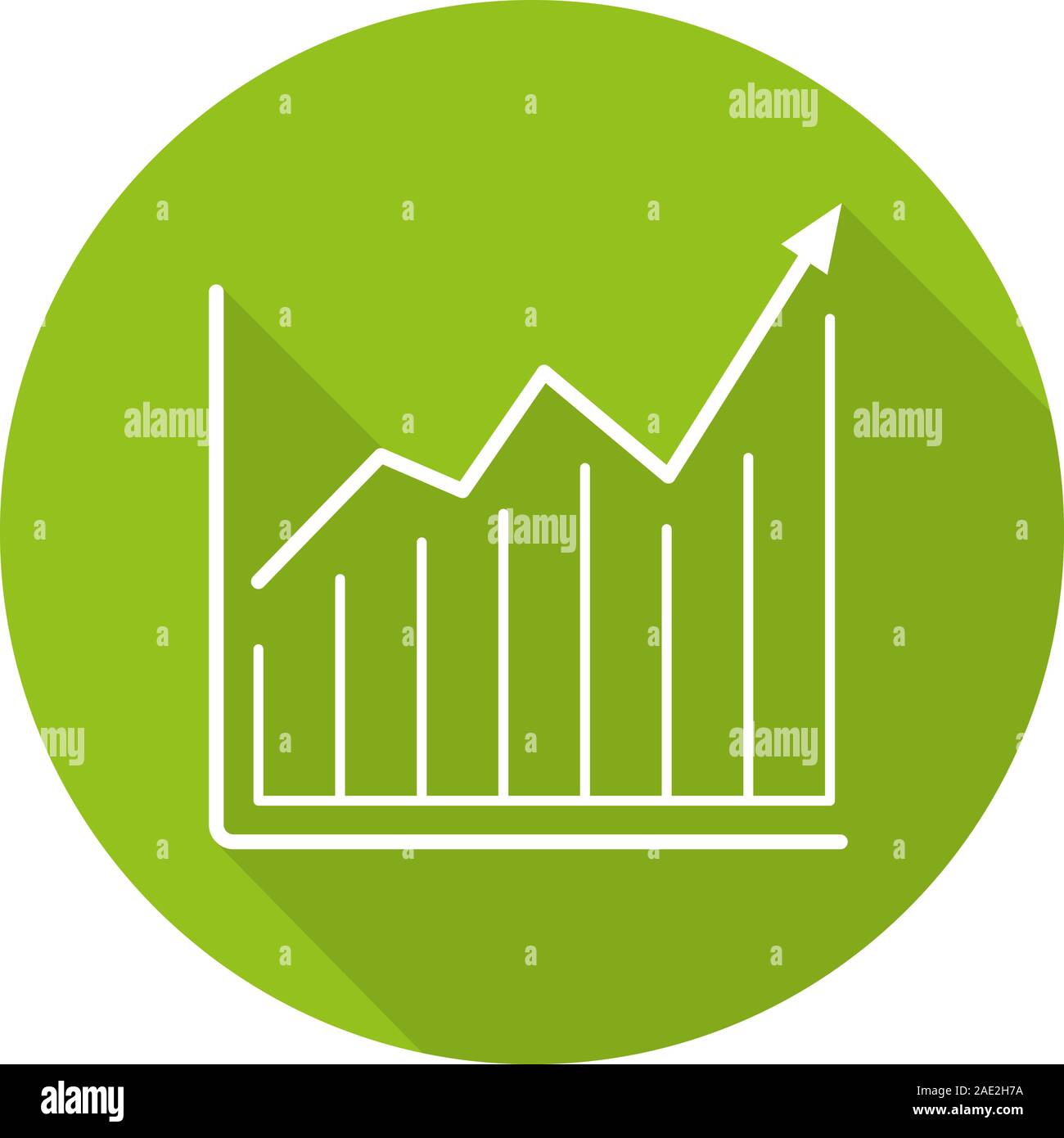 Market growth chart. Flat linear long shadow icon. Diagram. Business ...