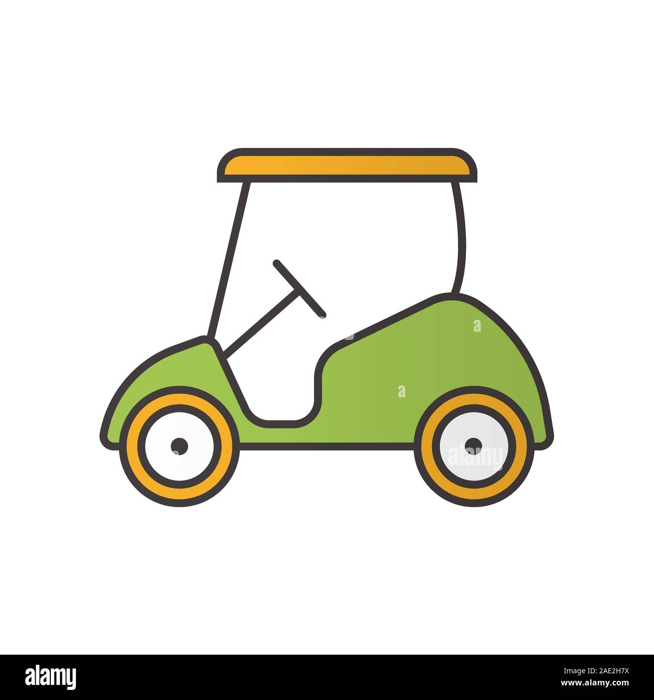 Golf cart color icon. Isolated vector illustration Stock Vector Image ...
