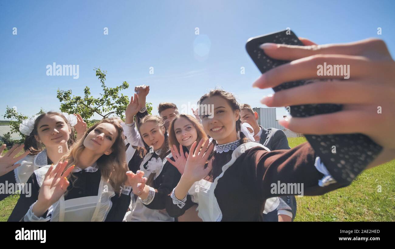 Pretty High School Girls Selfie