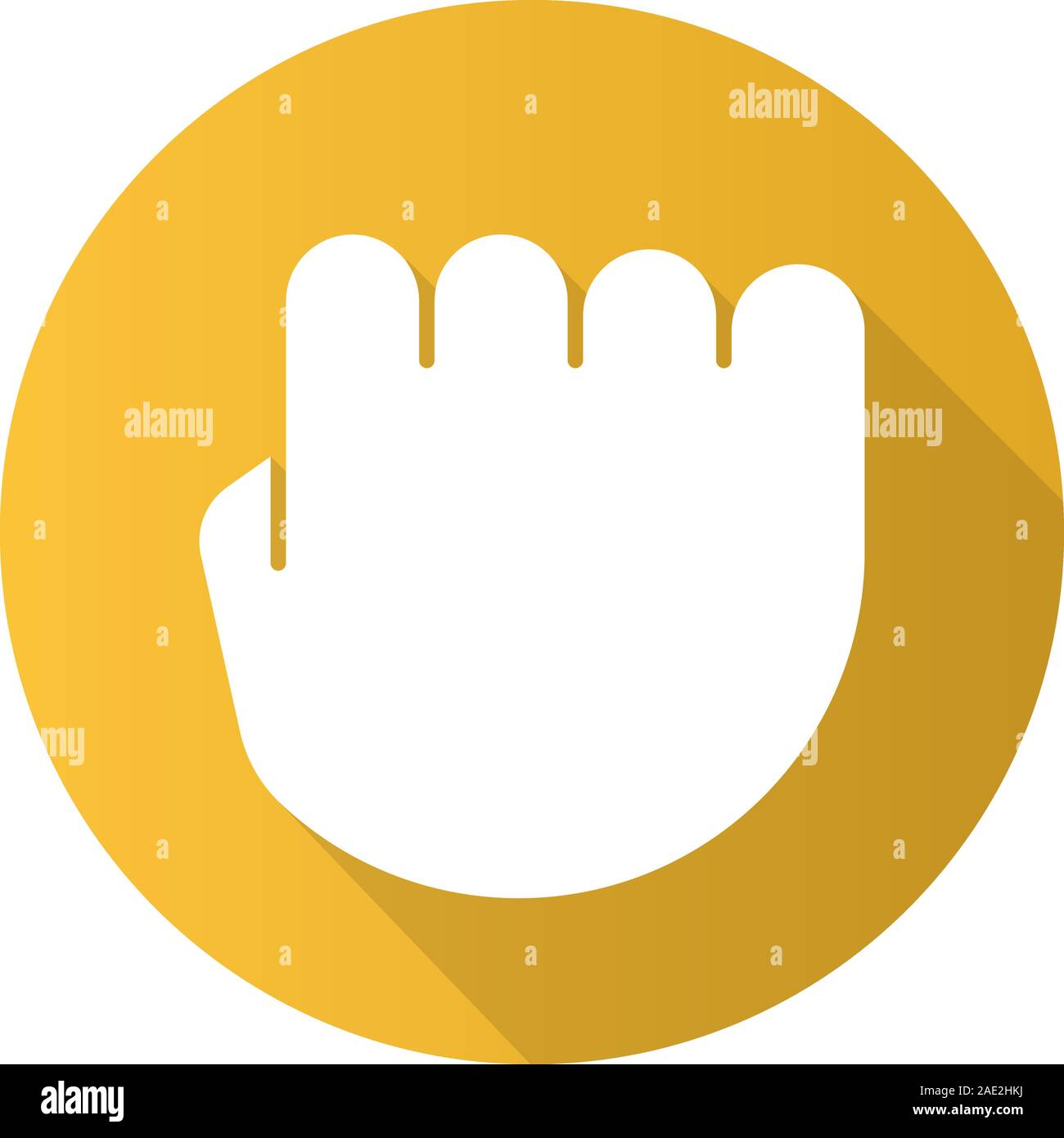 Squeezed fist flat design long shadow icon. Clenched hand gesture ...