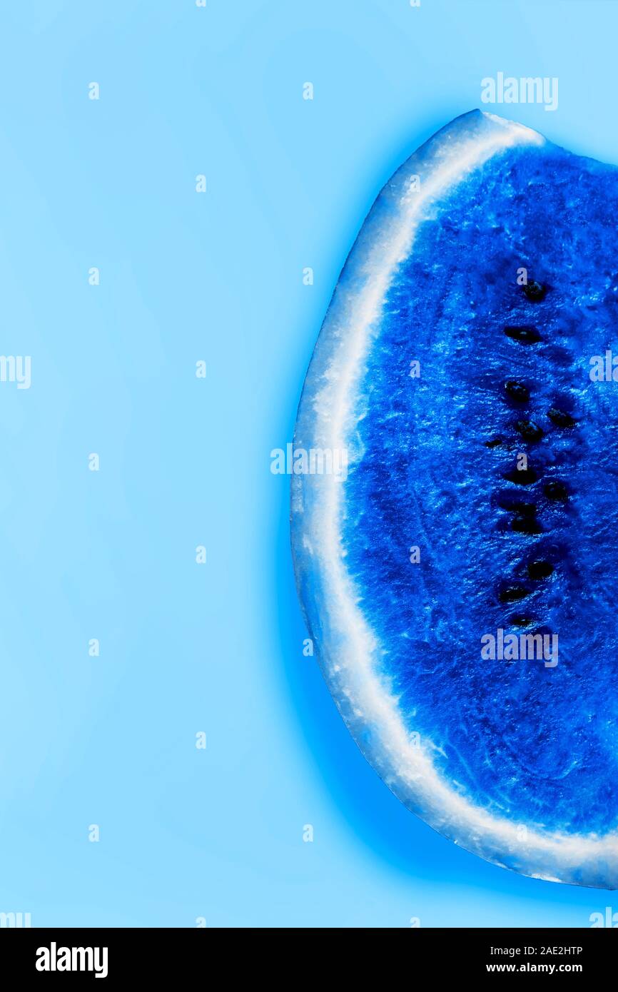 Beautiful pattern with fresh blue watermelon. Top View. Classic blue ...