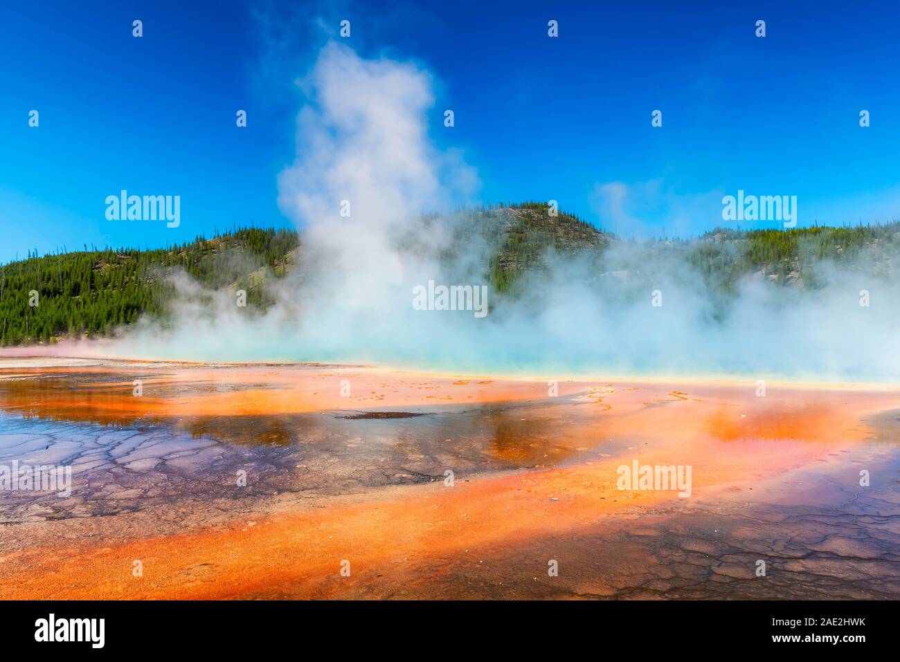 Grand Prismatic Spring close up Stock Photo - Alamy