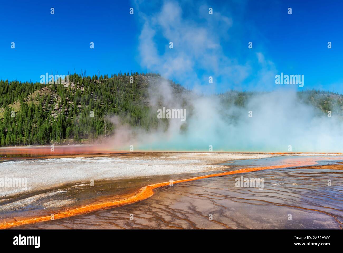 Grand Prismatic Spring close up Stock Photo - Alamy