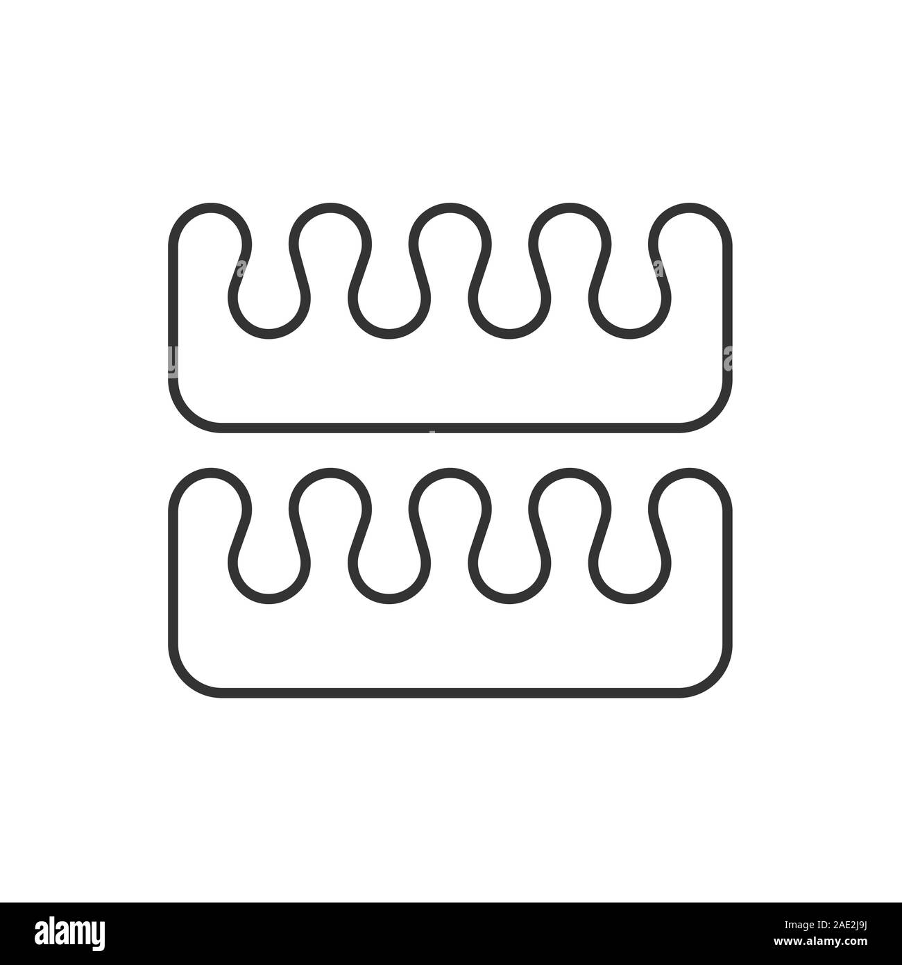 Pedicure toe separators linear icon. Thin line illustration. Contour ...