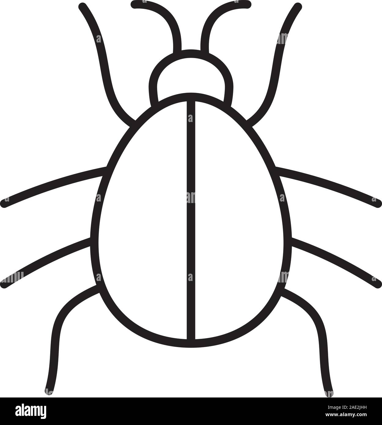 Beetle linear icon. Computer virus thin line illustration. Malware and ...