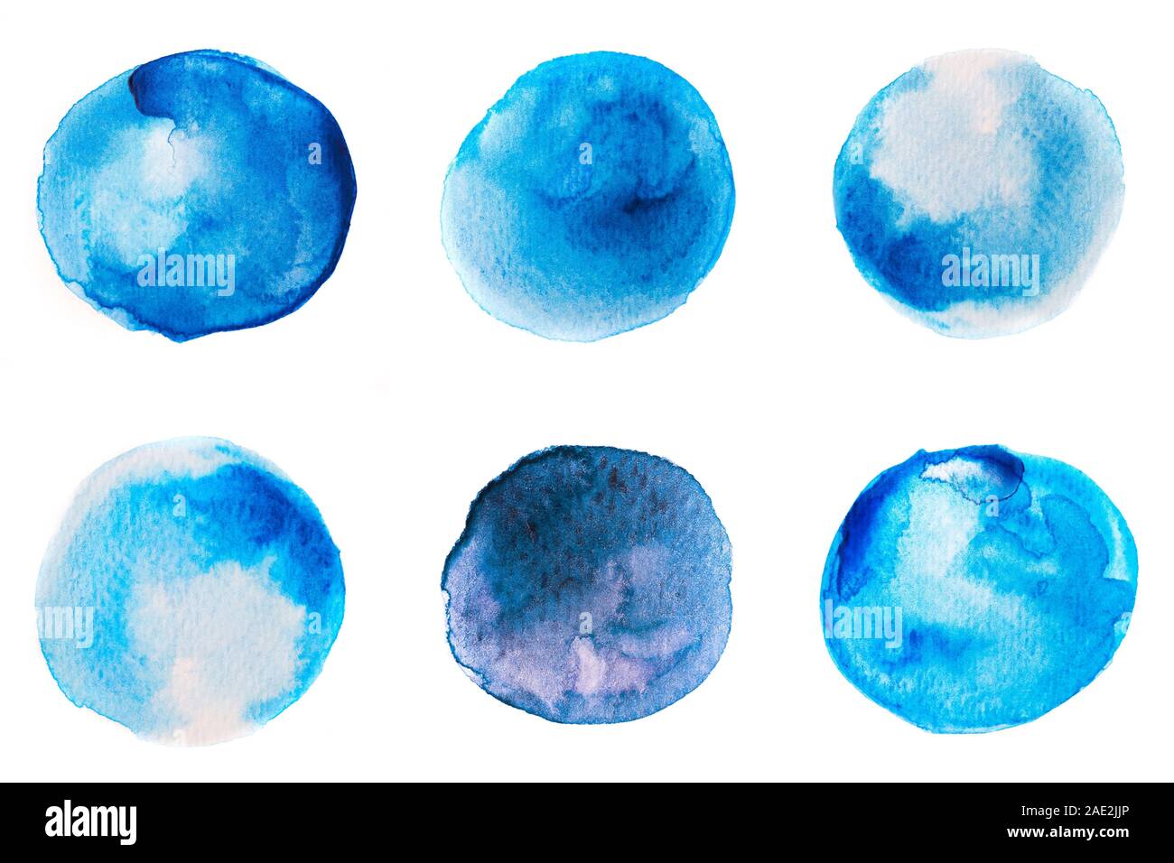 Beautiful blue watercolor circles, isolated on white. Perfect for your ...