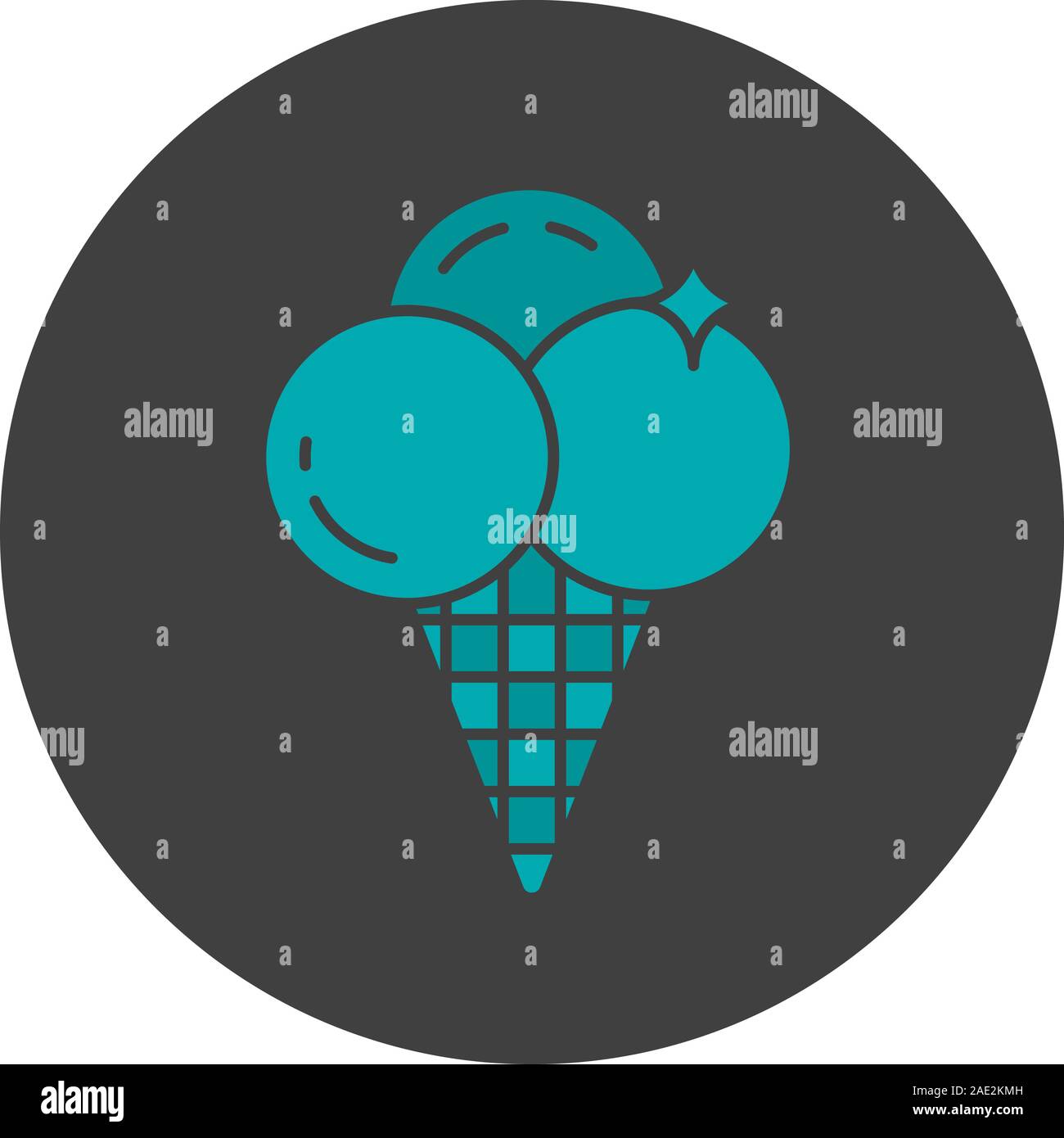 Ice cream glyph color icon. Silhouette symbol. Ice cream balls in ...