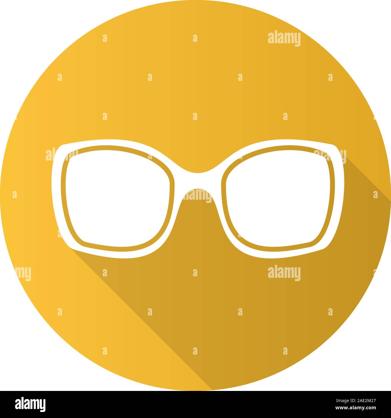 Women's sunglasses flat design long shadow icon. Vector silhouette ...