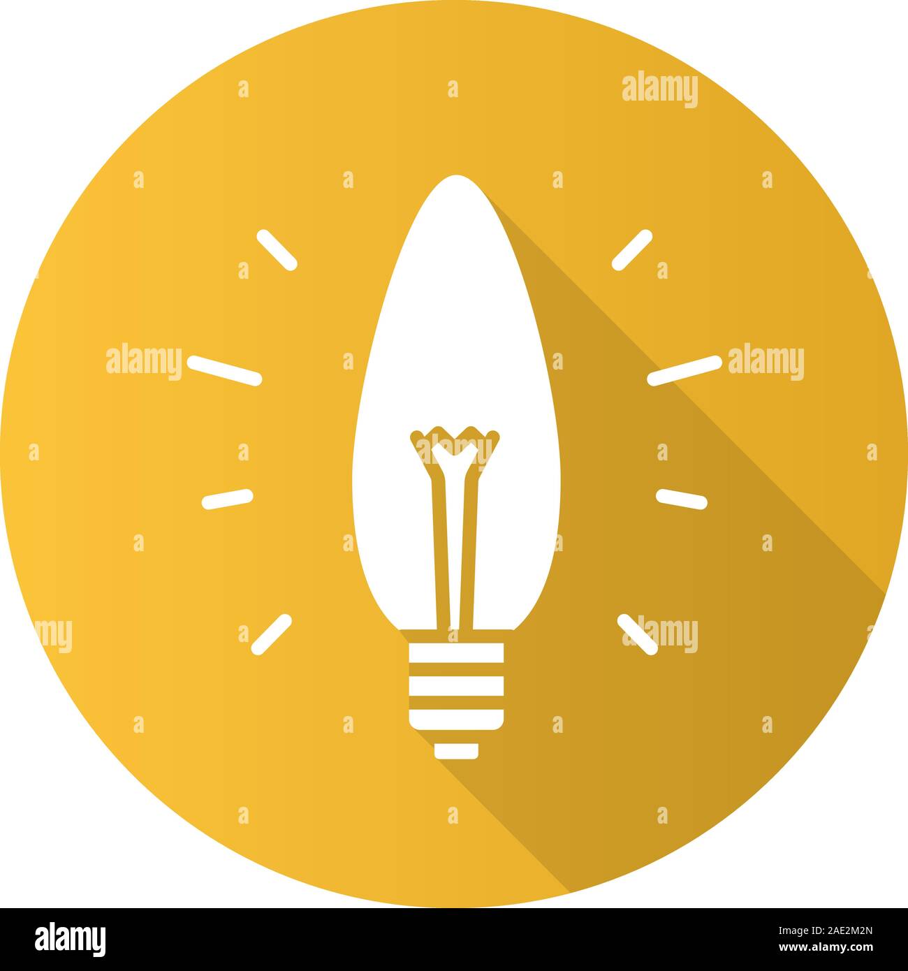 Energy saving lightbulb. Flat design long shadow icon. Economy lamp ...