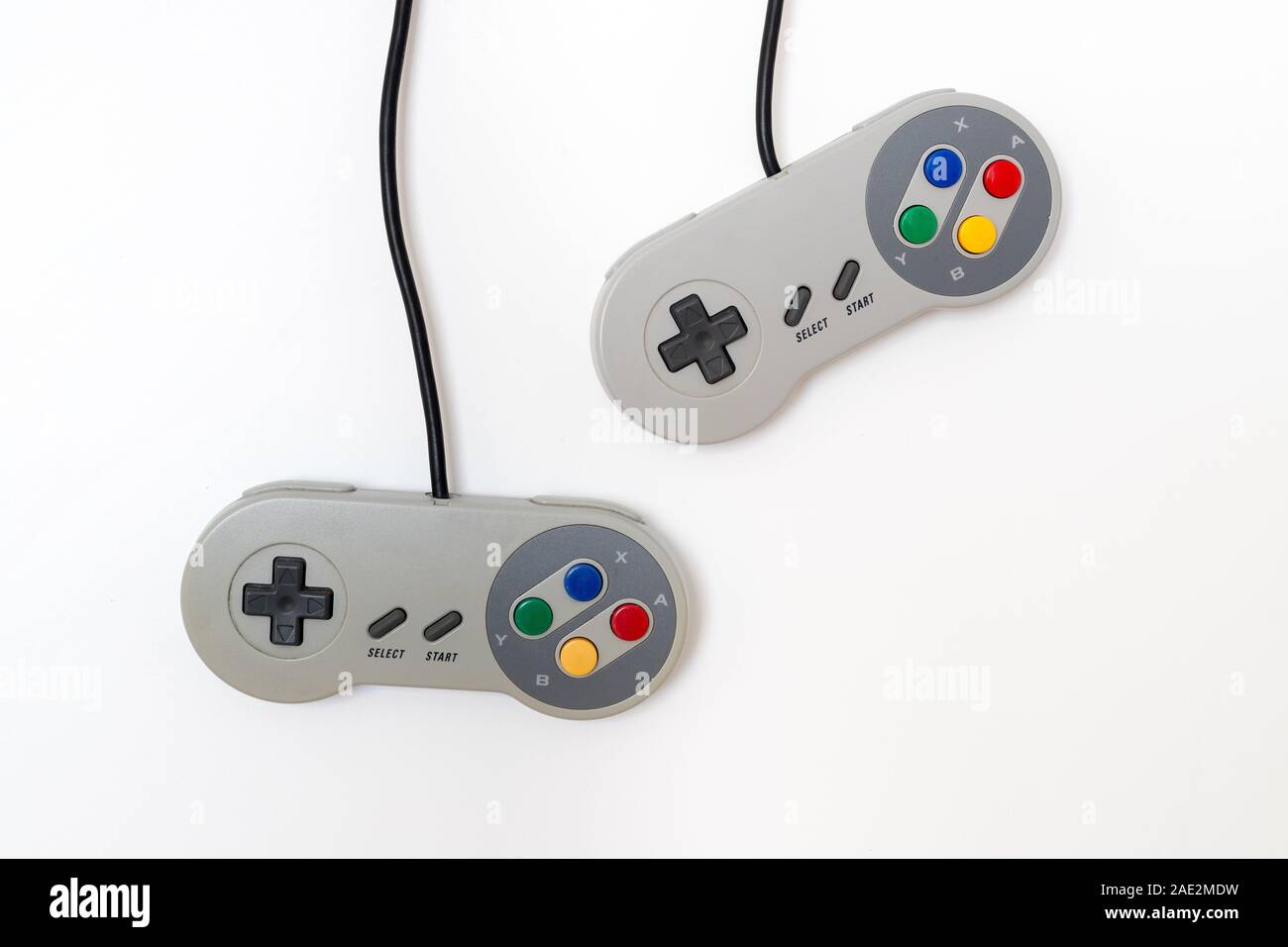 Abstract retro computer gaming controller on white background Stock ...