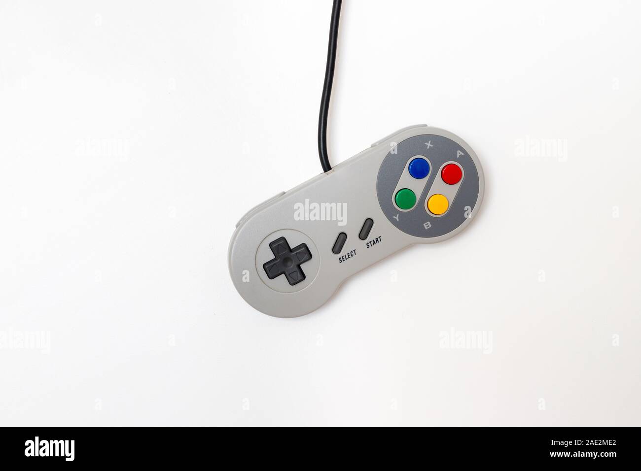 Abstract retro computer gaming controller on white background Stock ...
