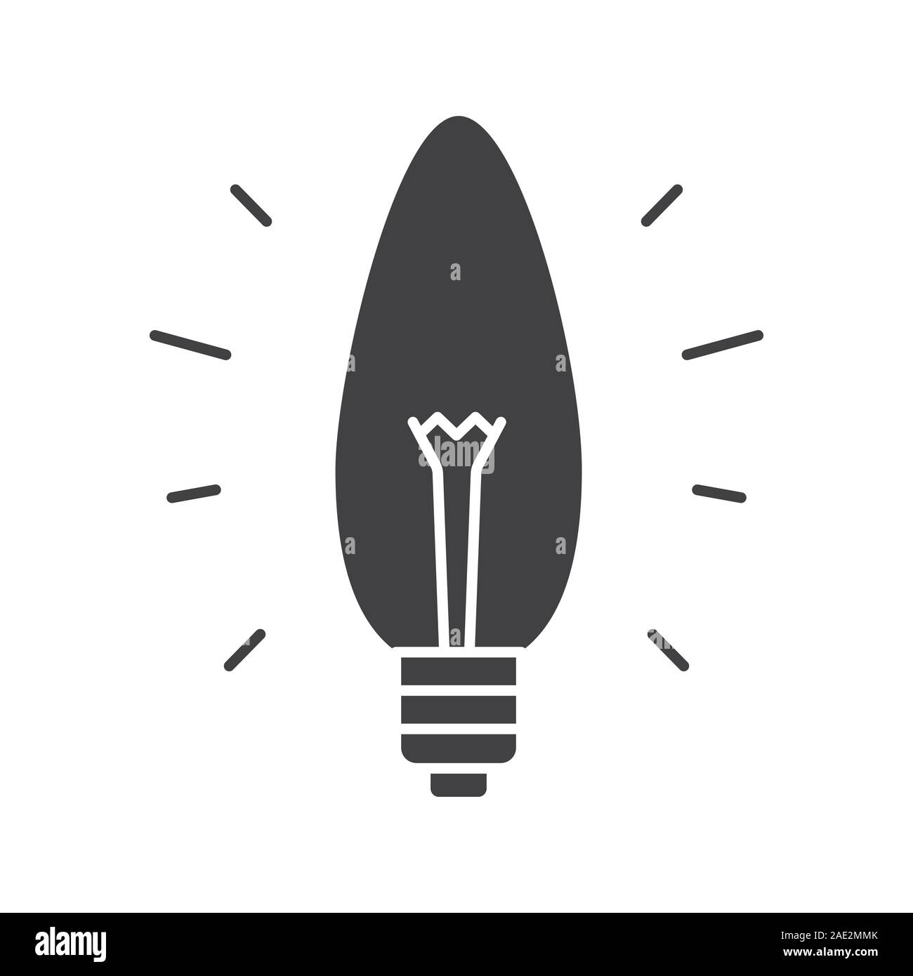 Energy saving lightbulb glyph icon. Silhouette symbol. Economy lamp ...