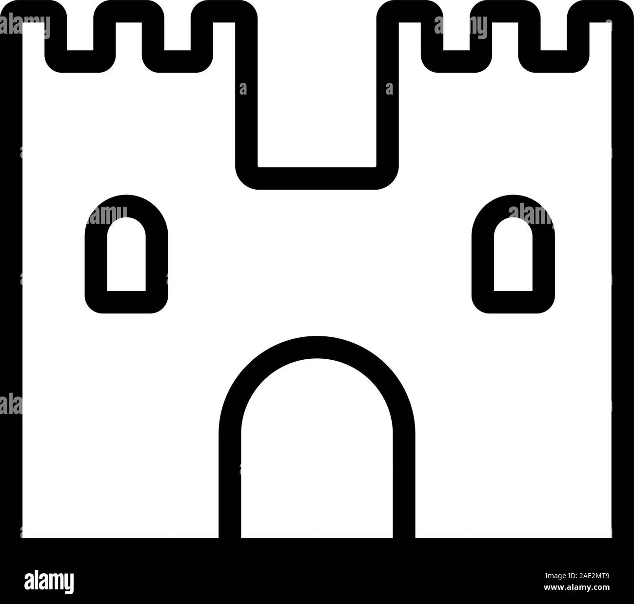 Castle fortress is an icon vector. Isolated contour symbol illustration ...