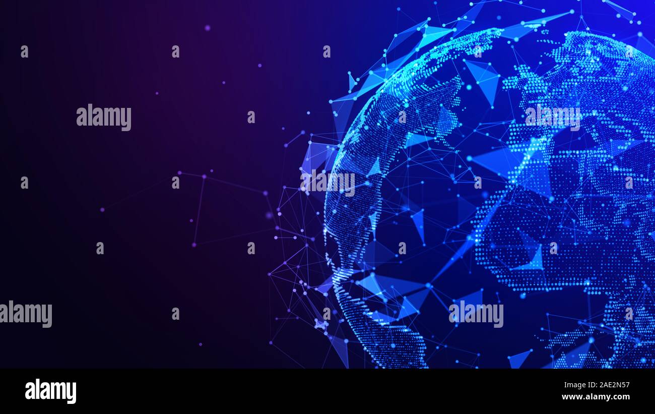 Global network connection. Concept background with planet Earth ...