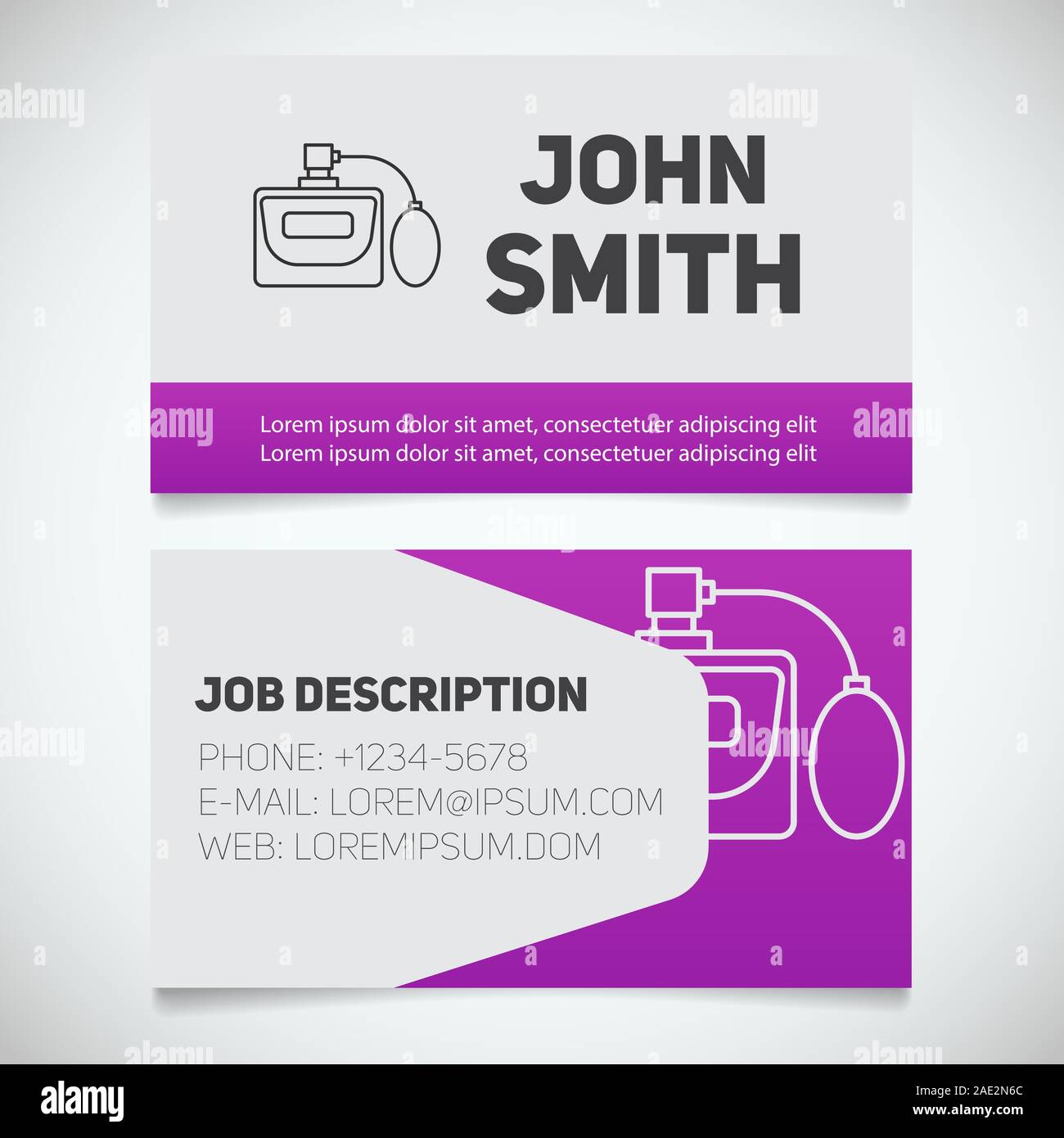 Business card print template with perfume logo. Women's perfumery shop ...