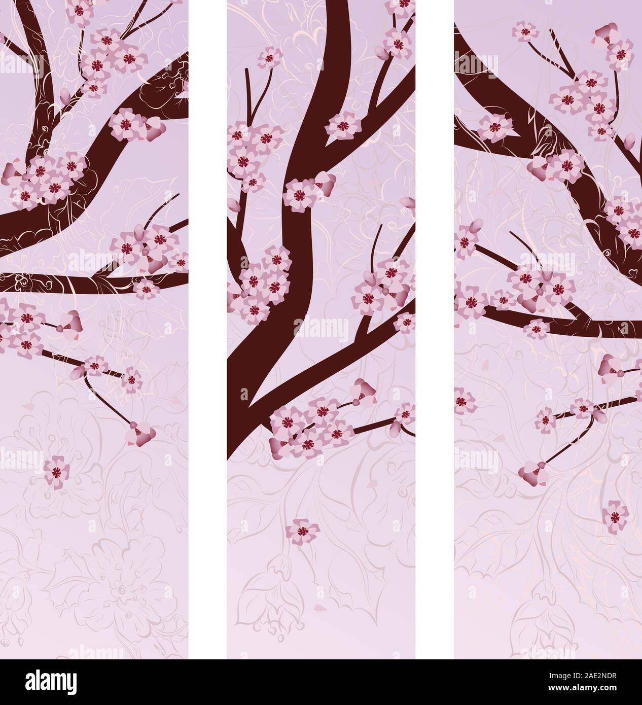 Spring themed banner with Sakura, cherry blossoms Stock Vector Image ...
