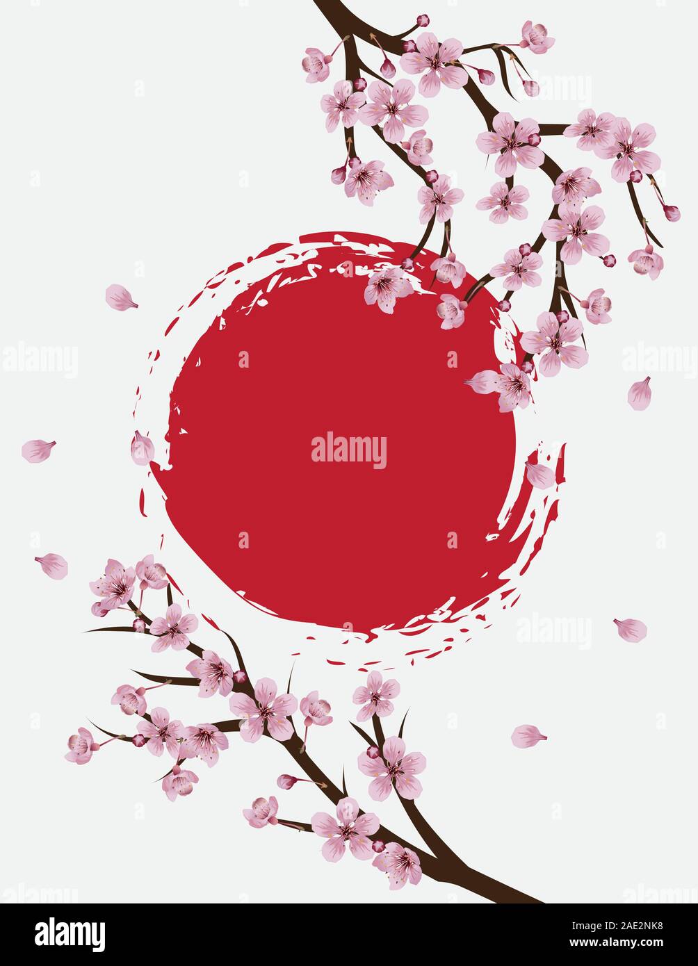 Spring themed banner with Sakura, cherry blossoms Stock Vector Image ...