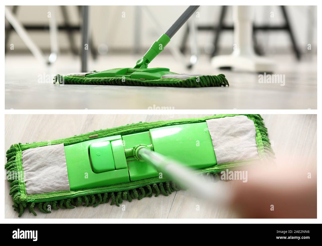 Green plastic mop Stock Photo - Alamy