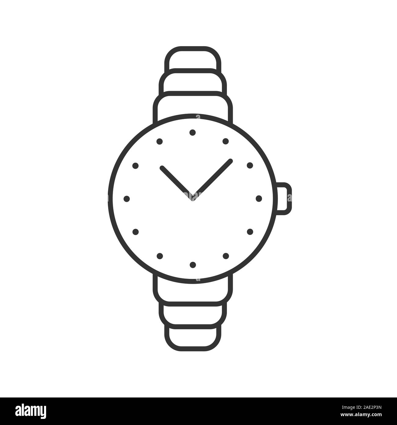 Women's wristwatch linear icon. Thin line illustration. Contour symbol ...
