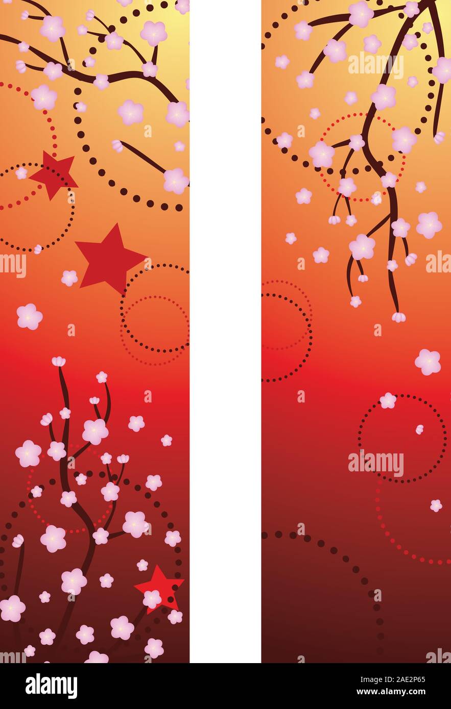 Spring themed banner with Sakura, cherry blossoms Stock Vector Image ...