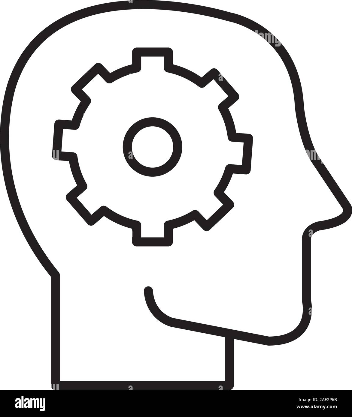 Isolated gear inside head vector design Stock Vector Image & Art - Alamy