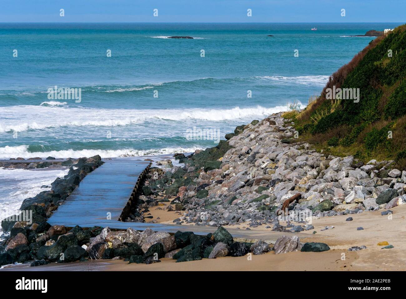 Coastaline withdrawal, Basques Coast - Côte des BAsques, Biarritz ...