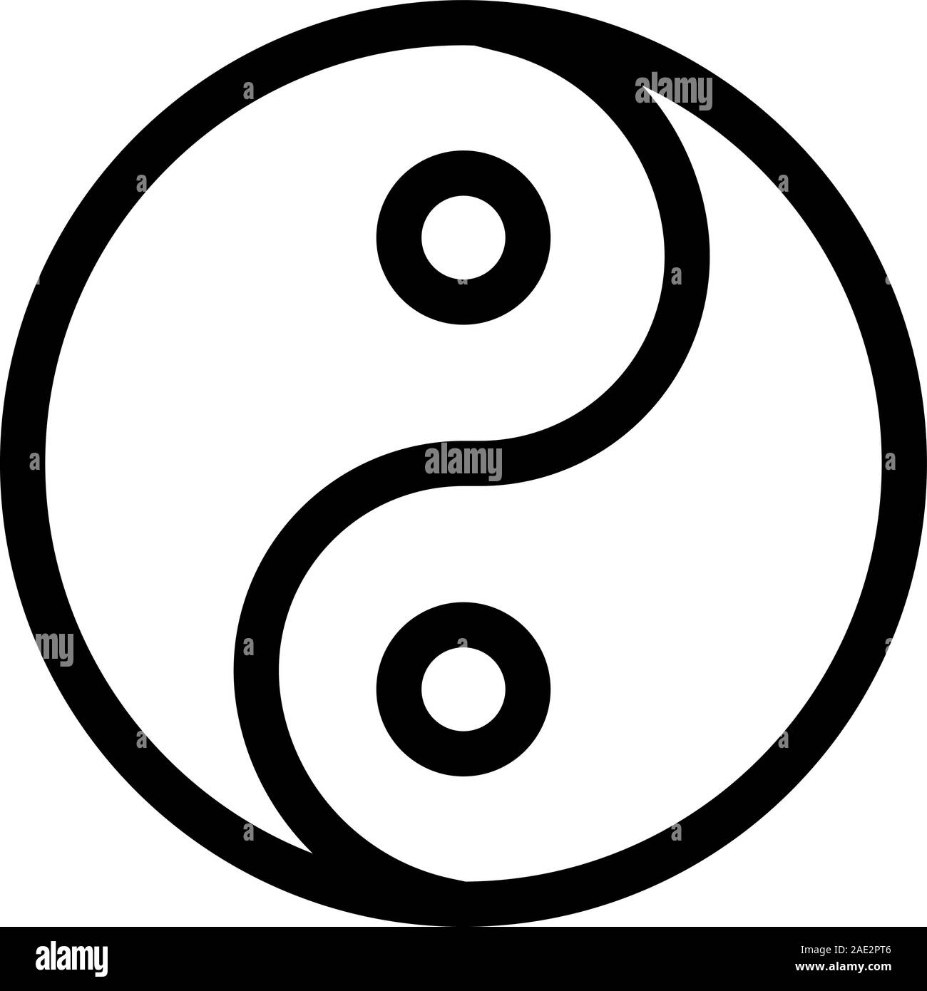 Yin yang icon vector. Isolated contour symbol illustration Stock Vector ...