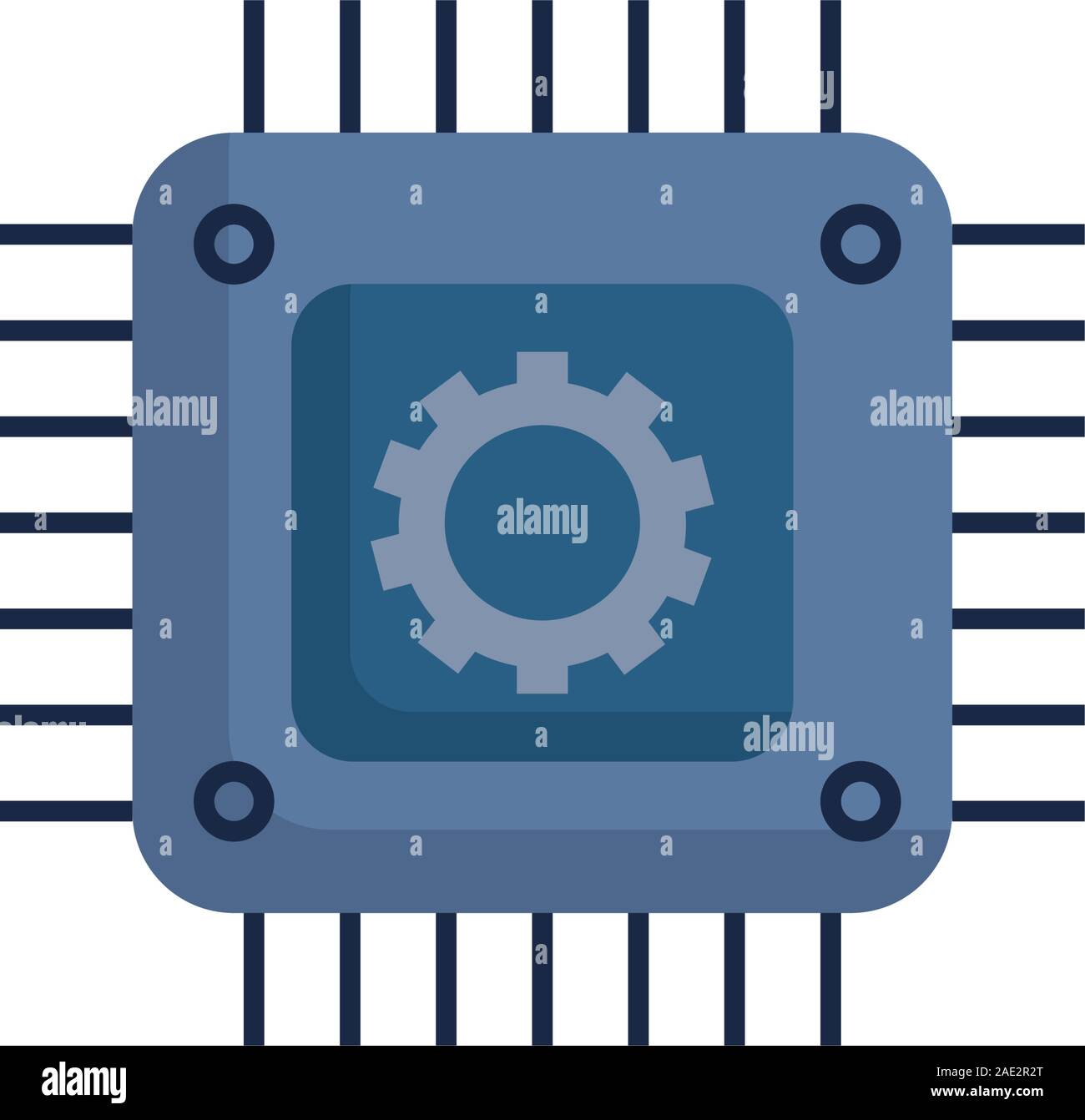 Isolated gear and motherboard vector design Stock Vector Image & Art ...