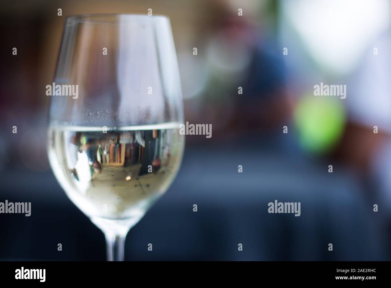 Cut out of a glass with white wine, summer time Stock Photo - Alamy